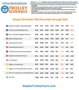 Map & Schedule | Naples Trolley Tours | Hop-On Hop-Off | Naples, FL