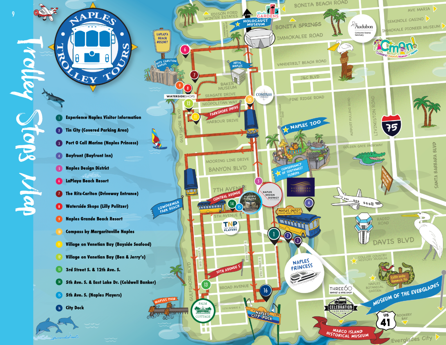 Map & Schedule | Naples Trolley Tours | Hop-On Hop-Off | Naples, FL